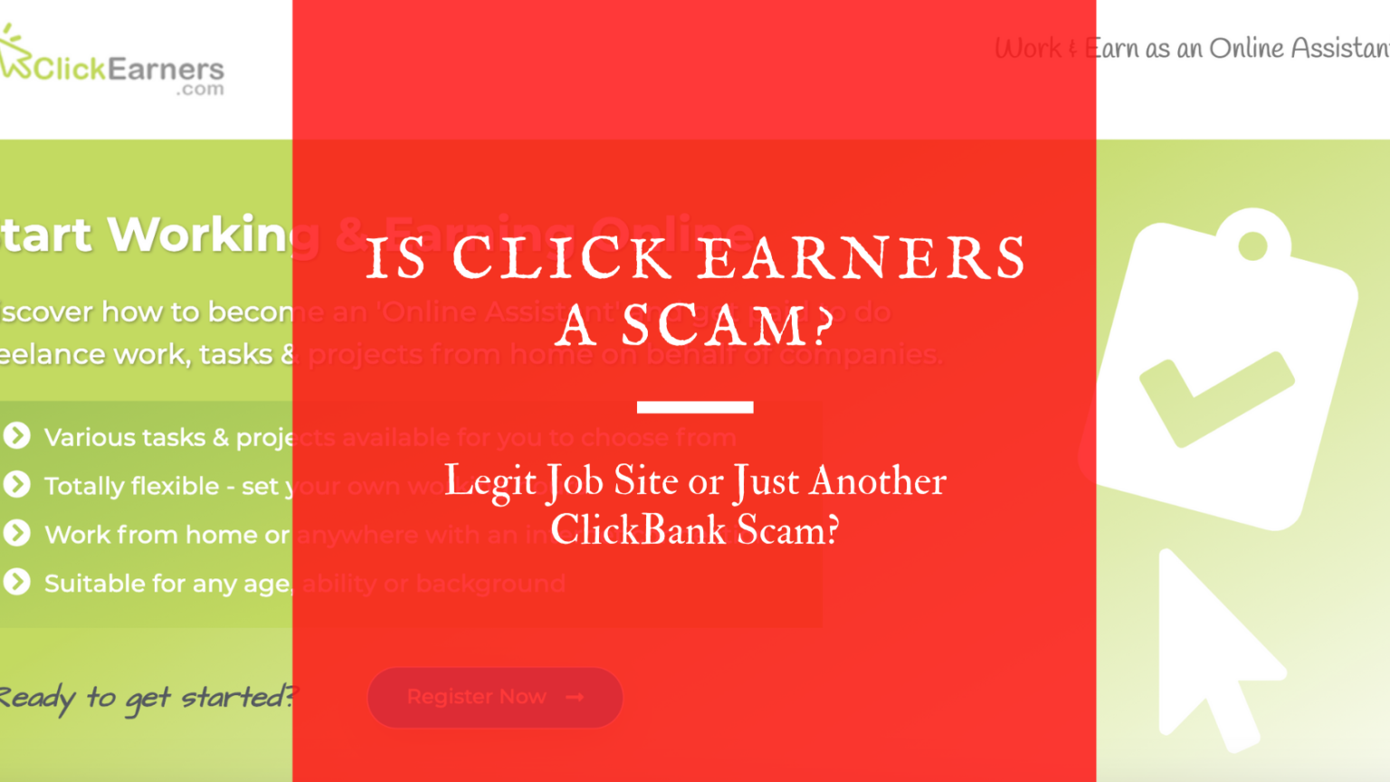 Is Click Earners A Scam? Legit Job Site or Just Another ClickBank Scam ...